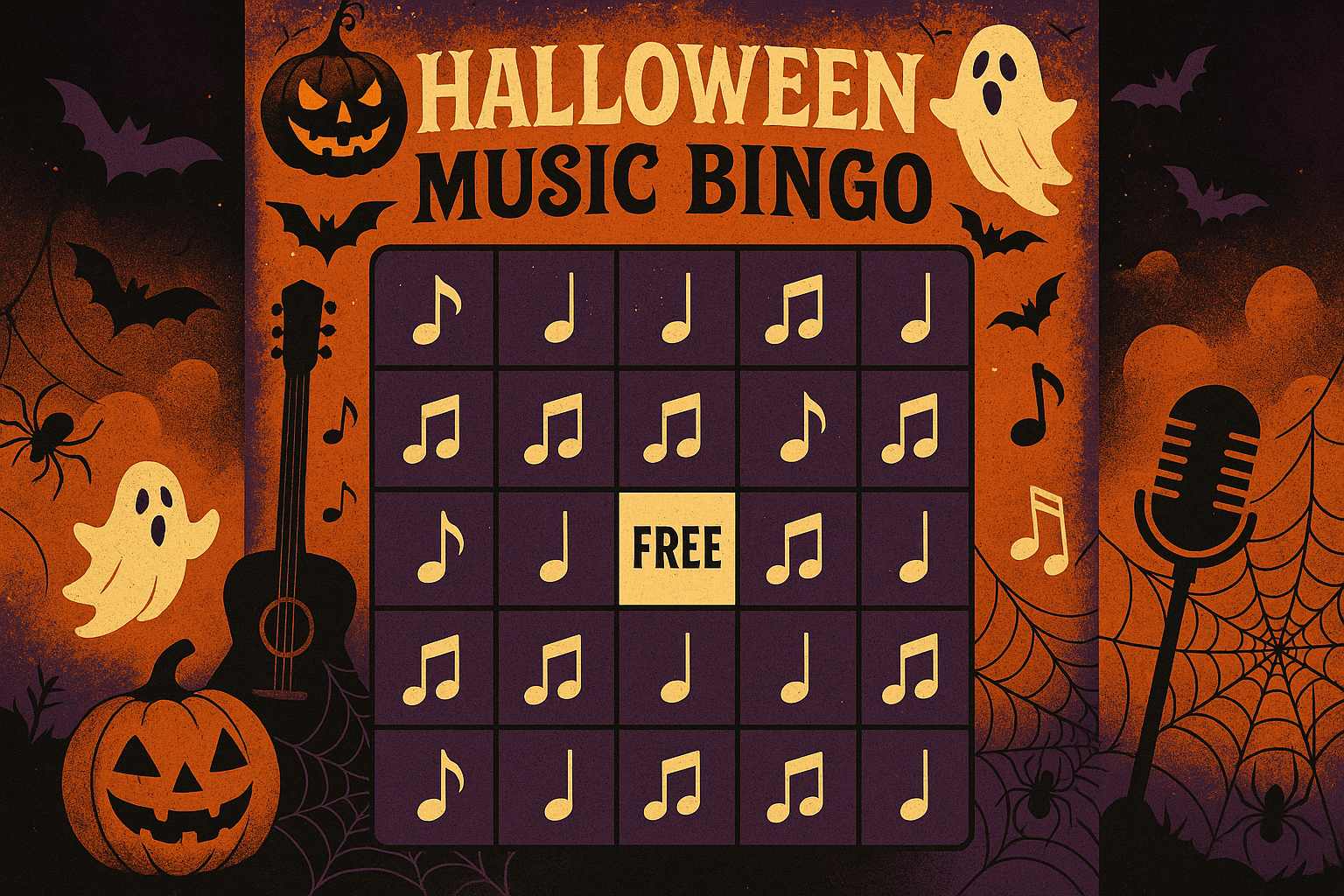 Halloween Music Bingo Cards | Traditional & Alternative Spooky Hits ...