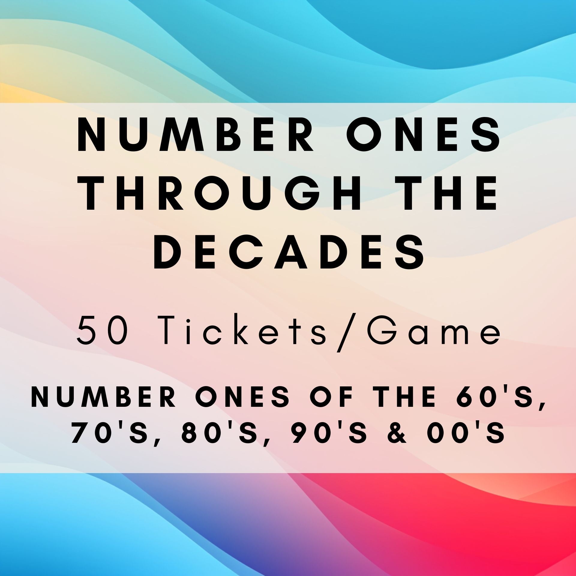 Number Ones Bundle 60s-00s - 5 Decades Music Bingo | Boogie Bingo ...